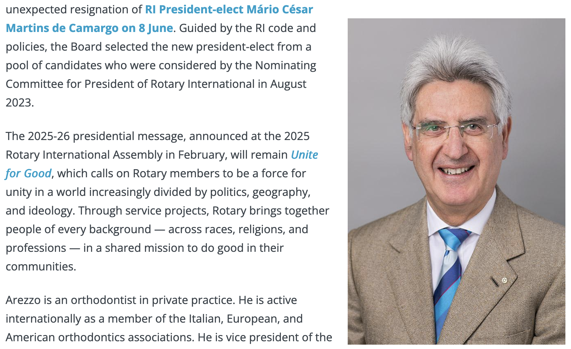 A message from 2025-26 President Francesco Arezzo | Rotary Club of Caloundra